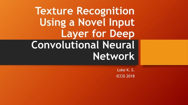 Deep Learning for Textures | PPT
