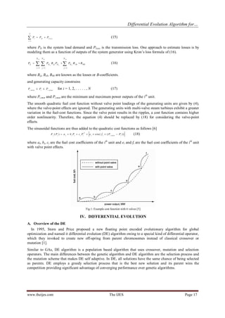 Differential Evolution Algorithm for Optimal Power Flow and Economic Load Dispatch with Valve ...