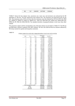 Differential Evolution Algorithm for Optimal Power Flow and Economic ...