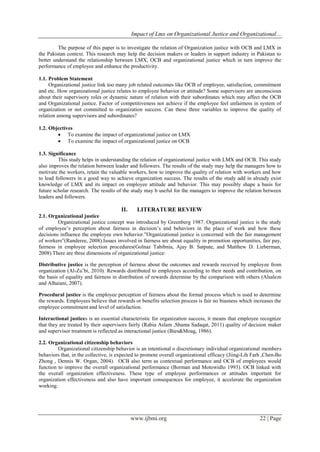 Impact of Lmx on Organizational Justice and Organizational Justice on Organizational Citizenship ...