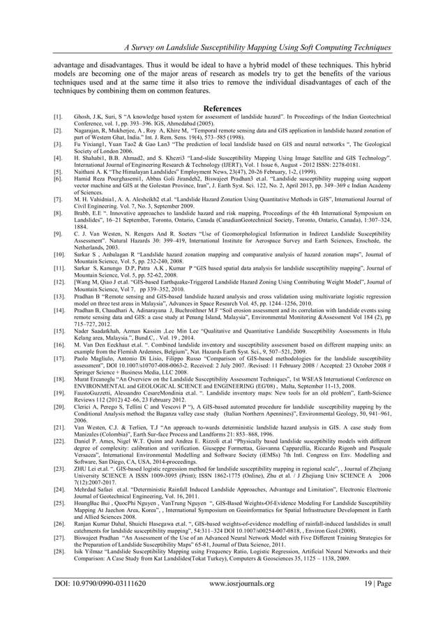 A Survey on Landslide Susceptibility Mapping Using Soft Computing Techniques | PDF | Geography ...