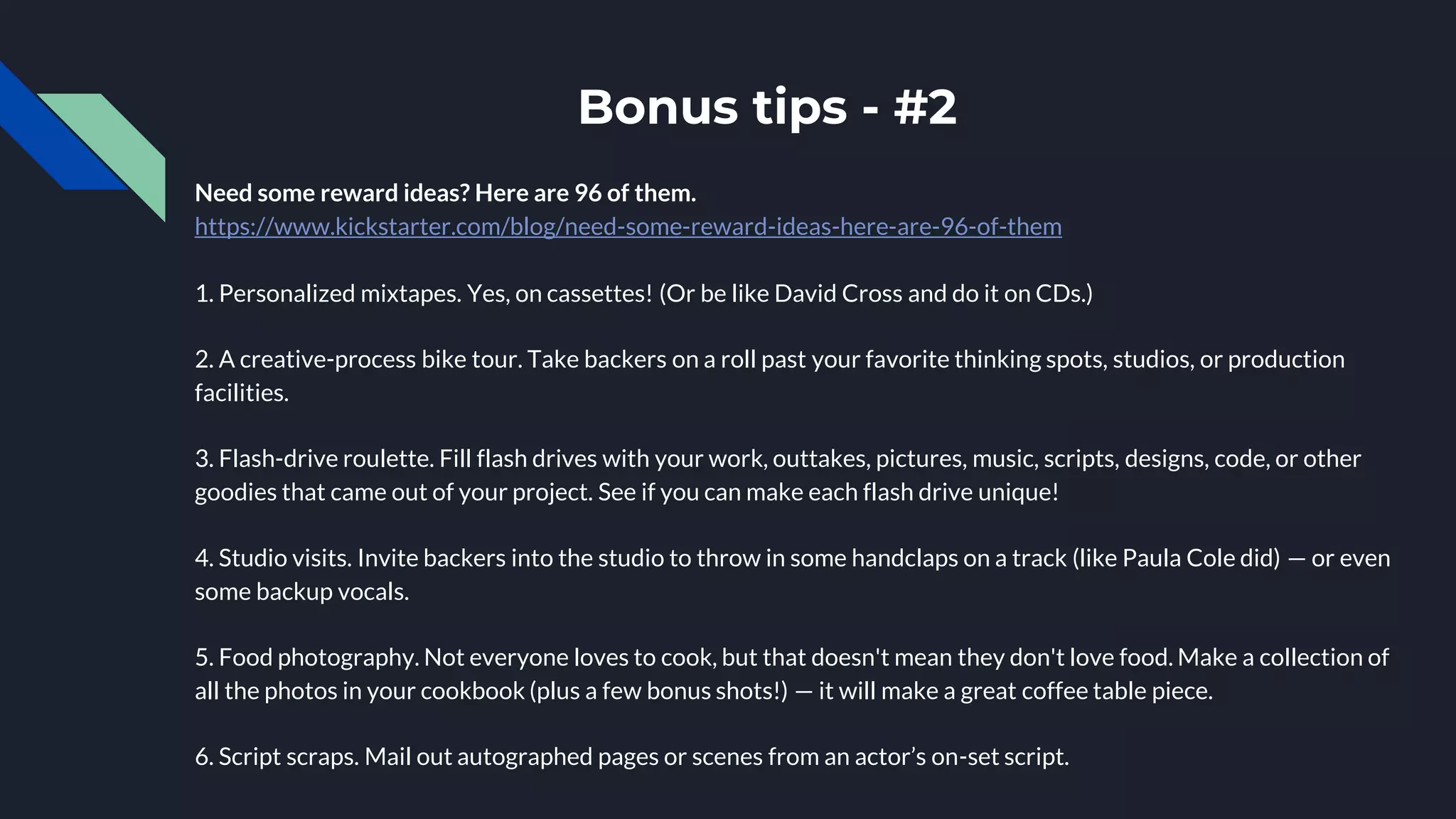 Kickstarter pledge/rewards Analysis | PPTX