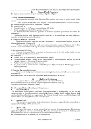 Needs Assessment Approach To Product Bundling In Banking Enterprise | PDF