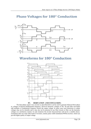 Some Aspects on 3-Phase Bridge Inverter (180 Degree Mode) | PDF