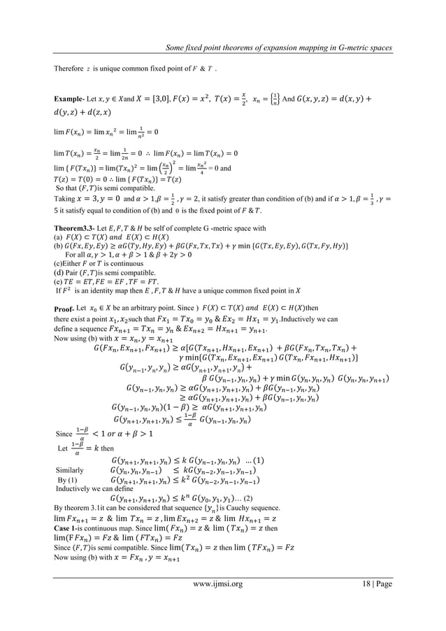 Some Fixed Point Theorems Of Expansion Mapping In G Metric Spaces Pdf