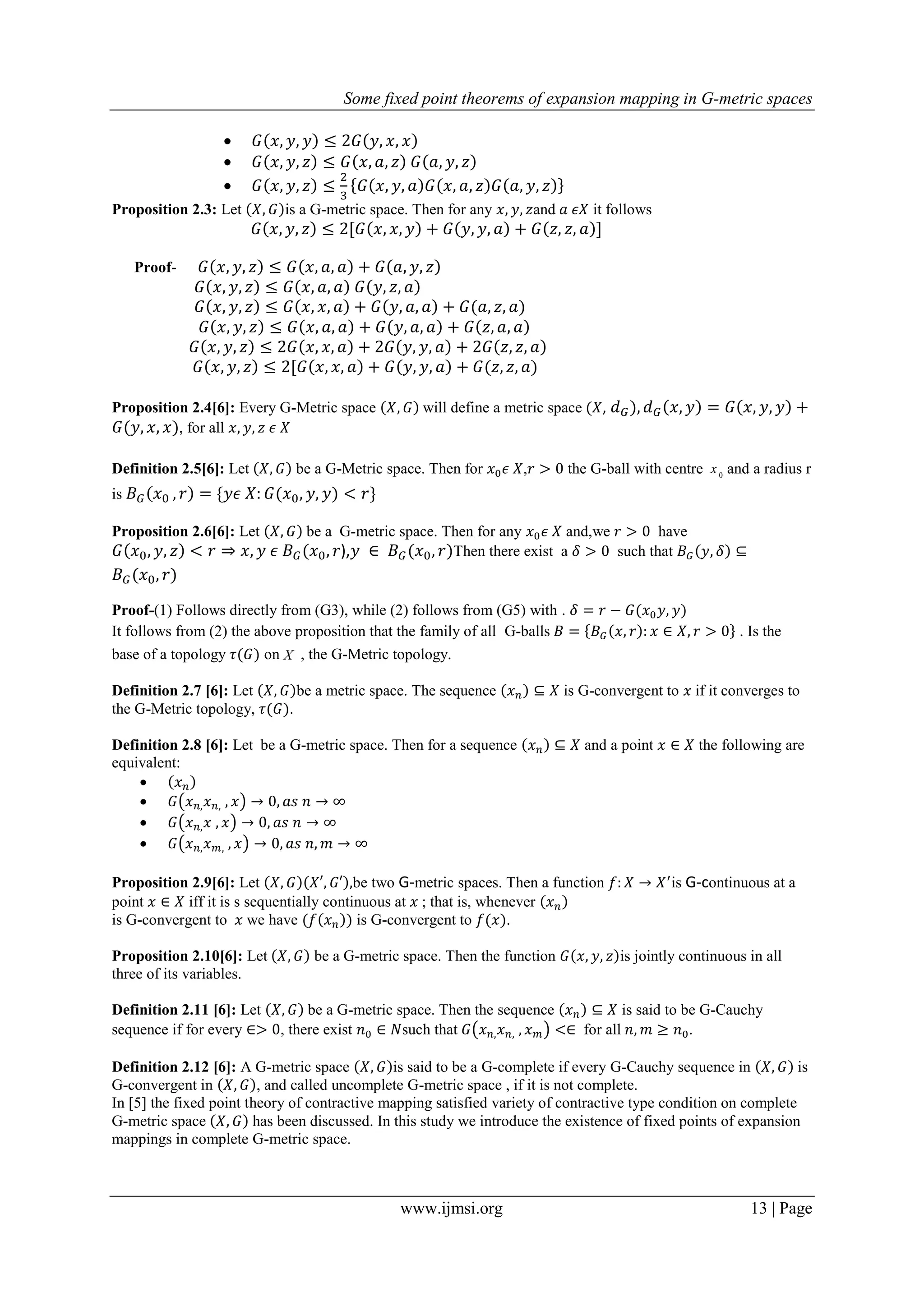 Some Fixed Point Theorems Of Expansion Mapping In G Metric Spaces Pdf 0353