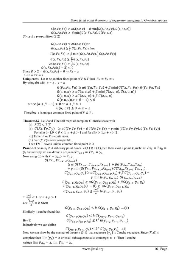 Some Fixed Point Theorems Of Expansion Mapping In G Metric Spaces Pdf