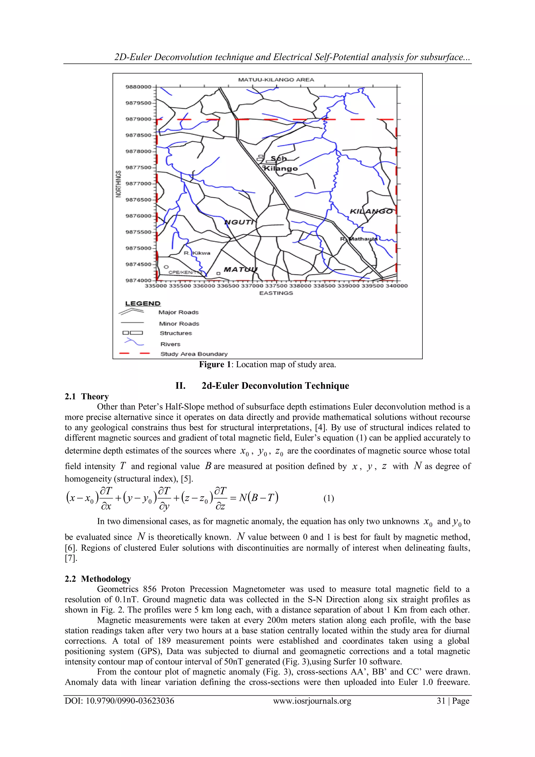 2d Euler Deconvolution Technique And Electrical Self Potential Analysis For Subsurface