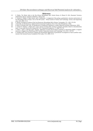 2D-Euler Deconvolution technique and Electrical Self-Potential analysis for subsurface ...