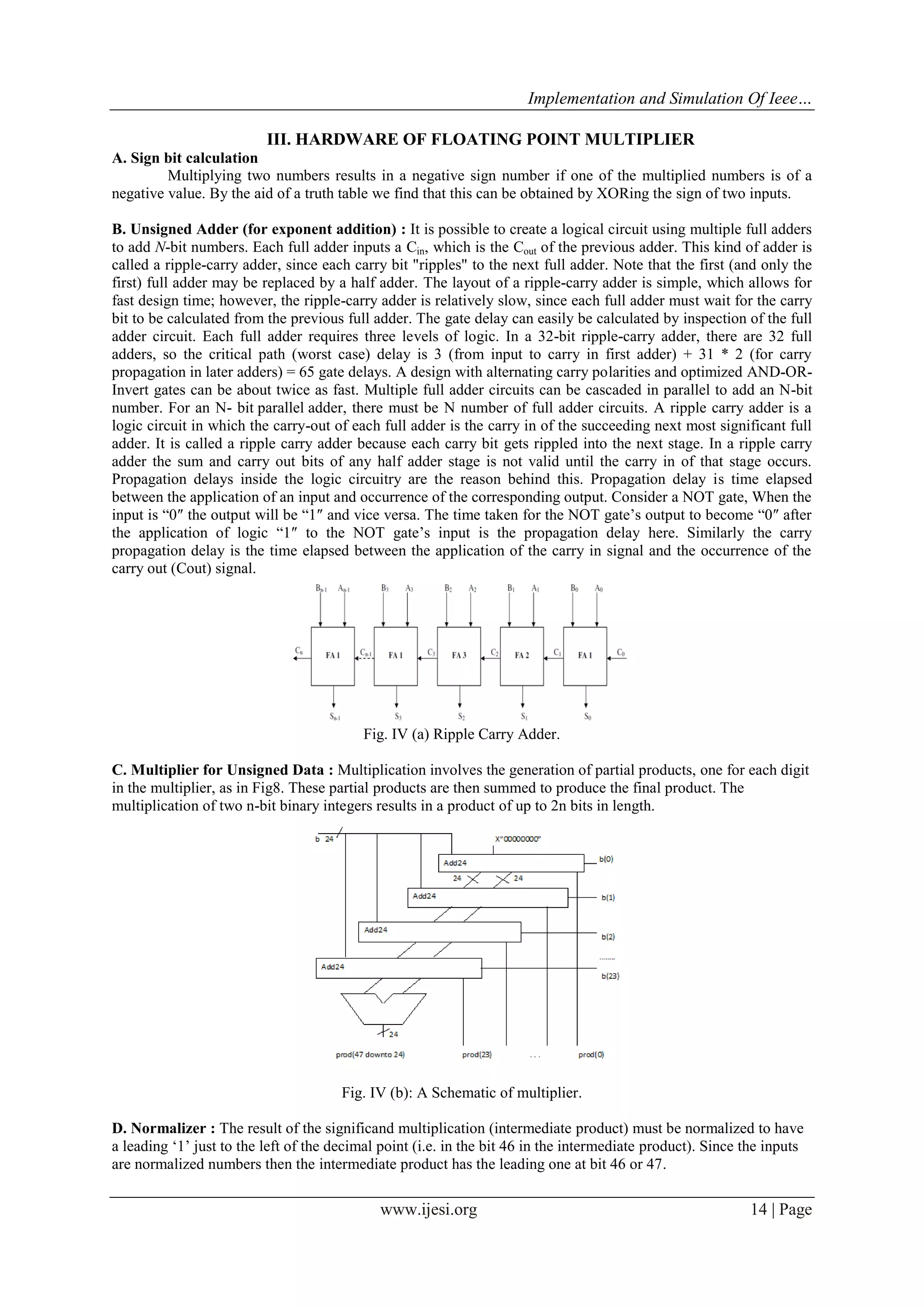 Implementation and Simulation of Ieee 754 Single-Precision Floating Point Multiplier | PDF