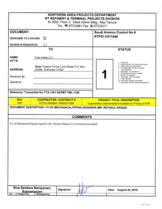 Saudi Aramco Approval | PDF