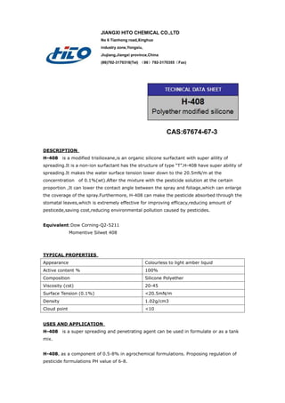 TDS OF H-408 | PDF | Chemistry | Science