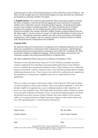 Description of Peace Corps Service | PDF