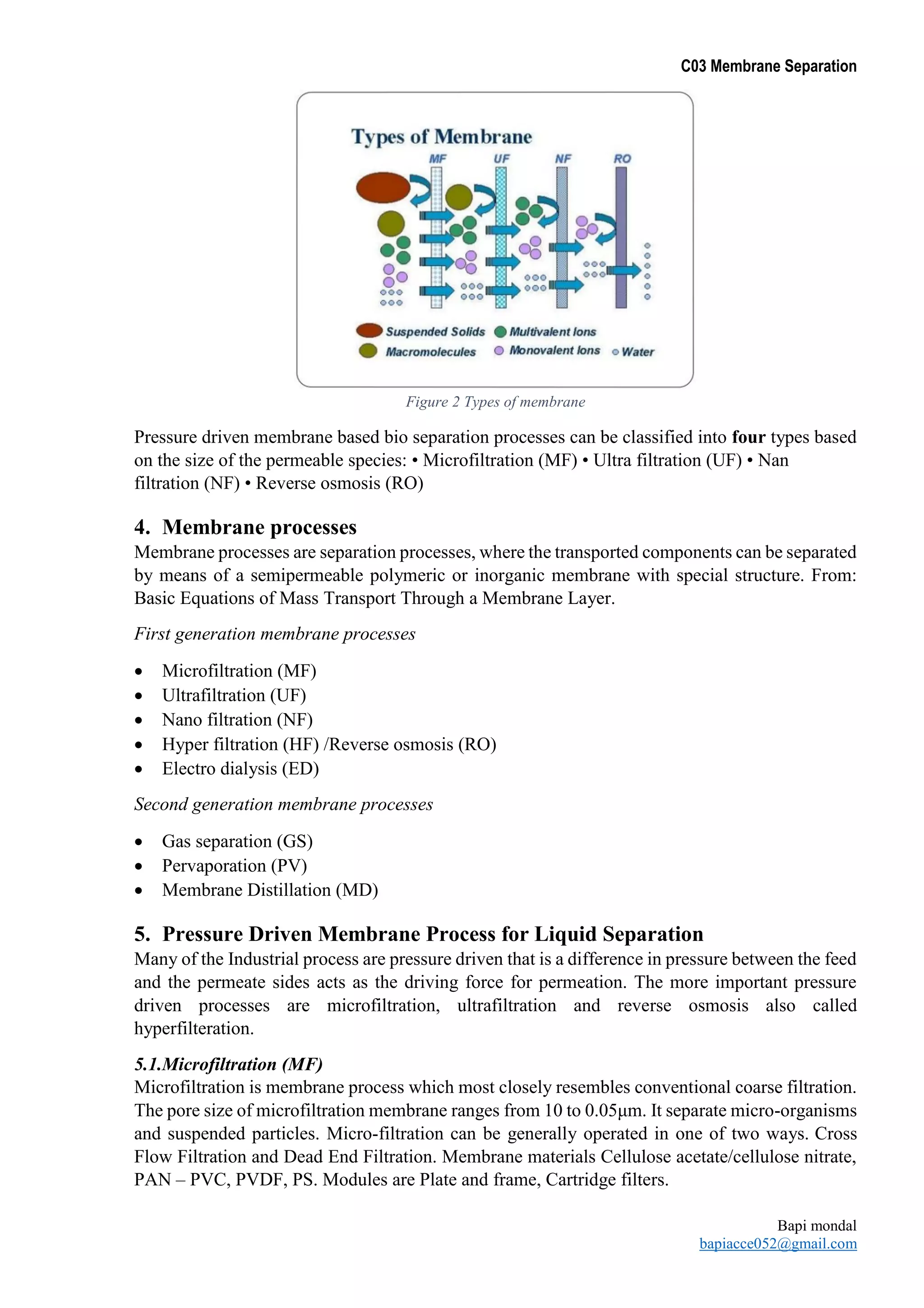 Membrane Separation | PDF