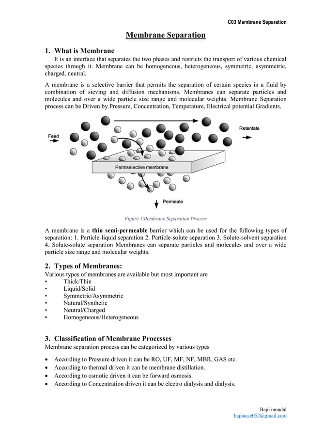 Membrane Separation | PDF