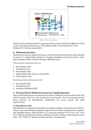 Membrane Separation | PDF