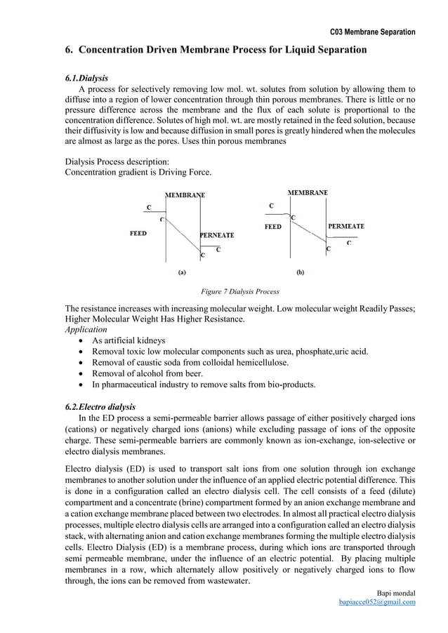 Membrane Separation | PDF
