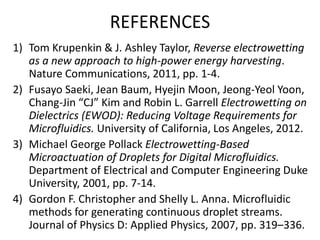 Energy Harvesing Through Reverse Electrowetting | PPT