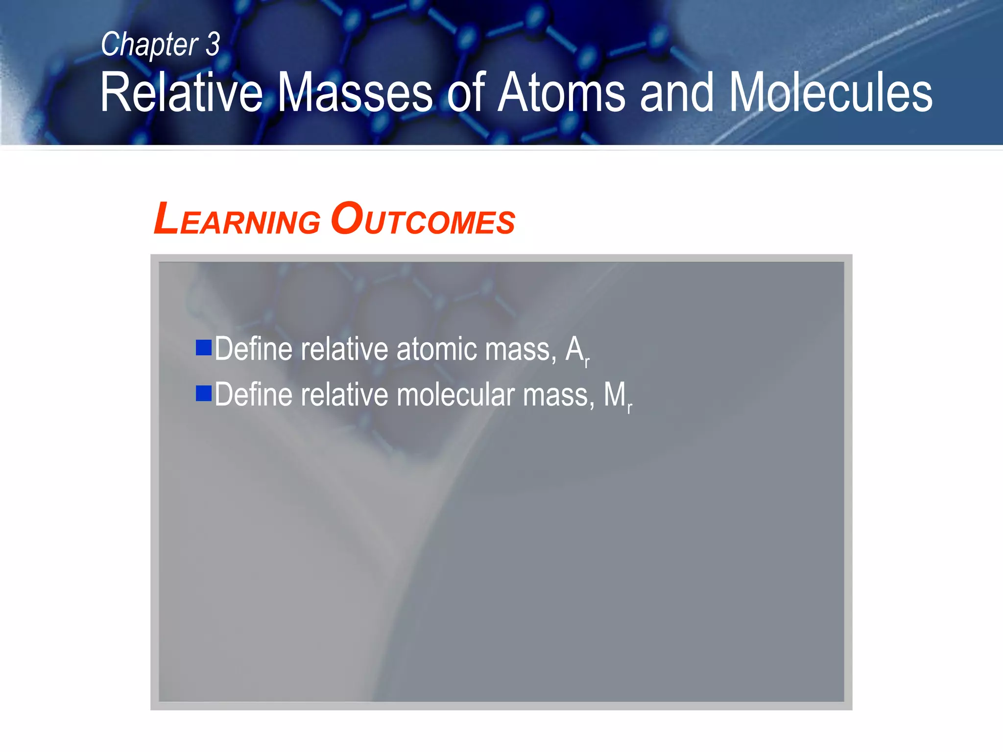 C03 relative masses of atoms and molecules | PPT