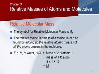 Relative Masses of Atoms and Molecules | PPT