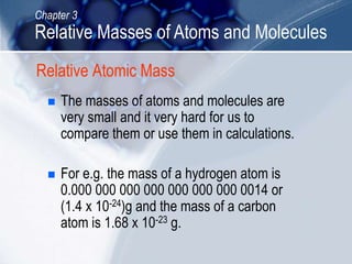 Relative Masses of Atoms and Molecules | PPT