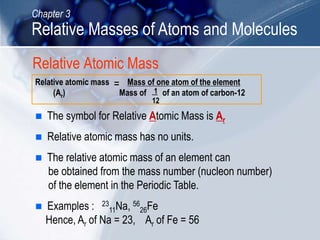 Relative Masses of Atoms and Molecules | PPT
