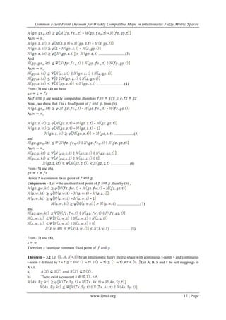 Common Fixed Point Theorem for Weakly Compatible Maps in Intuitionistic Fuzzy Metric Spaces ...