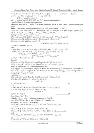 Common Fixed Point Theorem for Weakly Compatible Maps in Intuitionistic Fuzzy Metric Spaces | PDF