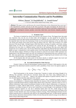 Interstellar Communication Theories and its Possibilities | PDF