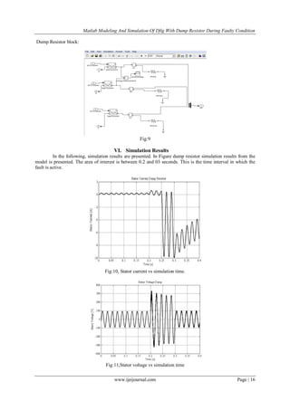 Matlab Modeling and Simulation of DFIG with Dump Resistor during Faulty Condition | PDF