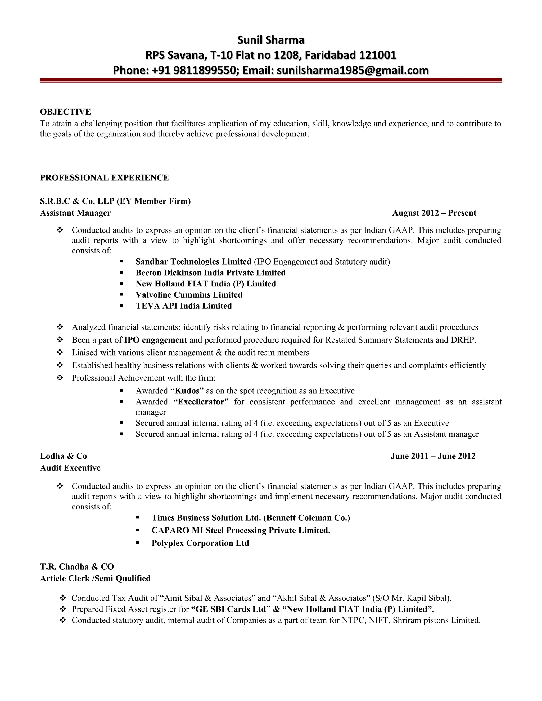 Sunil Sharma-Resume | DOC