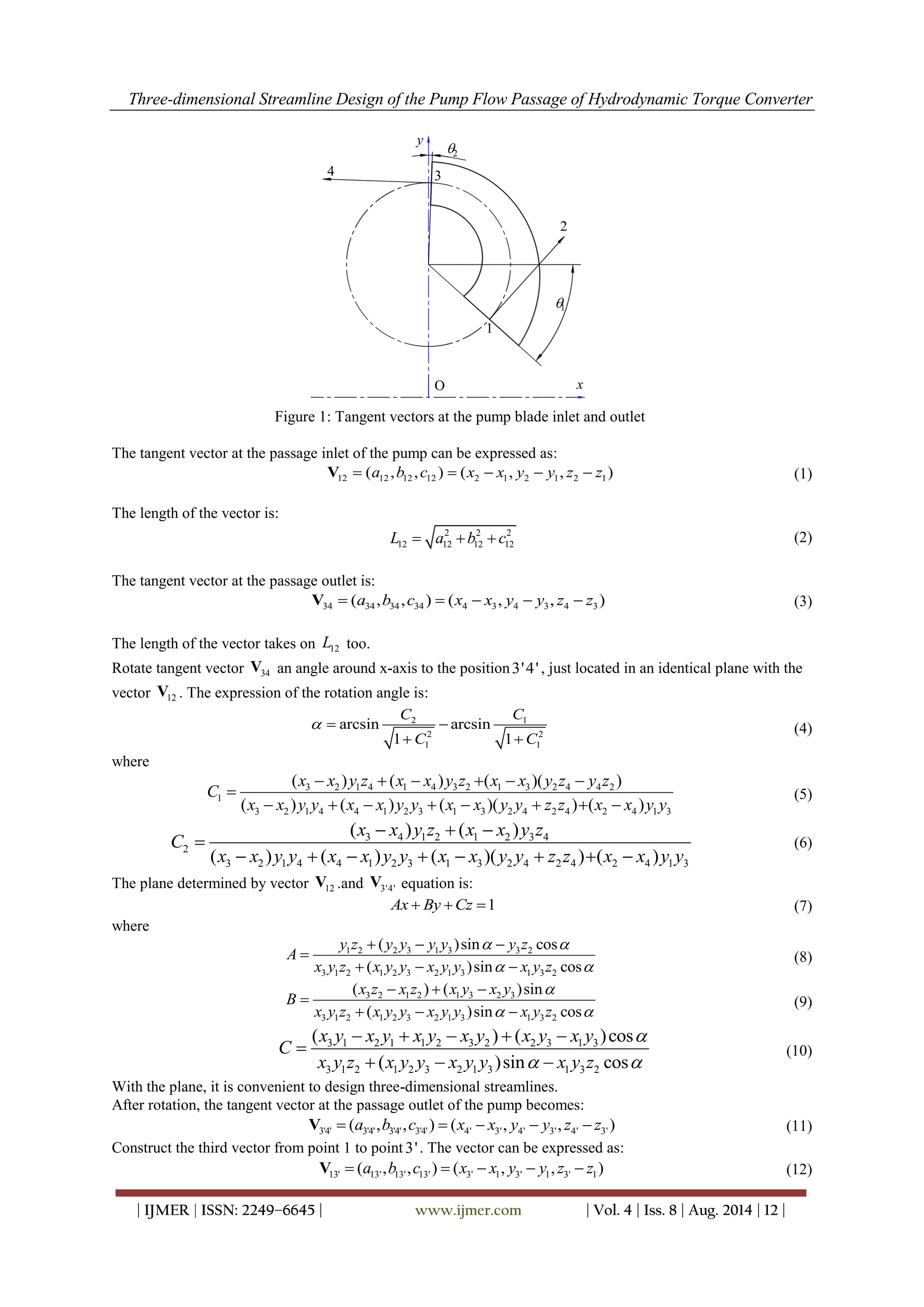 Three-dimensional Streamline Design of the Pump Flow Passage of ...