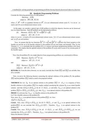 A method for solving quadratic programming problems having linearly factorized objective ...