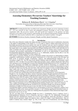 Assessing Elementary Pre-service Teachers' Knowledge for Teaching ...