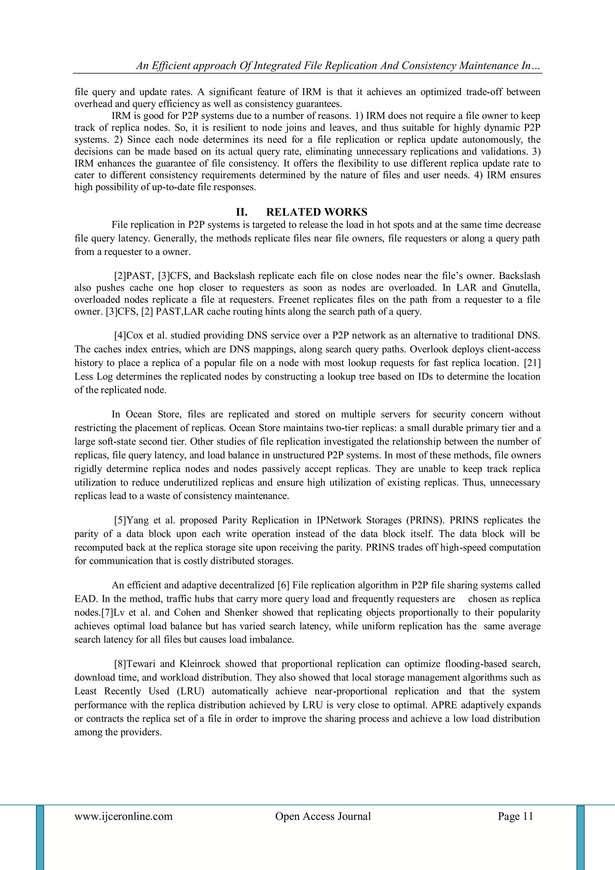 An Efficient approach of Integrated file Replication and Consistency Maintenance In peer-to-peer ...