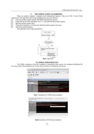 COSA and CSA based 32 -bit unsigned multipler | PDF