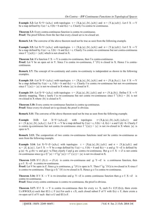 On Contra – RW Continuous Functions in Topological Spaces | PDF