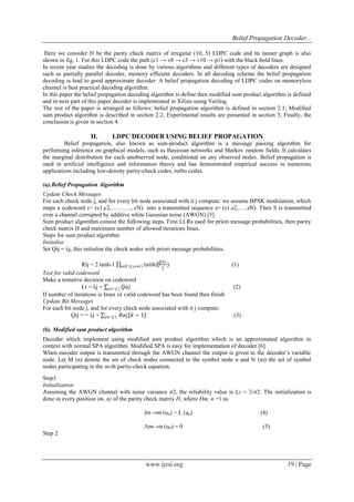 Belief Propagation Decoder for LDPC Codes Based on VLSI Implementation ...