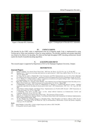 Belief Propagation Decoder for LDPC Codes Based on VLSI Implementation | PDF