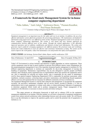 A Framework for Dead stock Management System for in-house computer ...