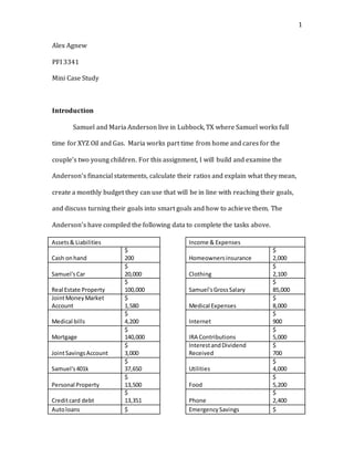 PFI 3341 Mini Case Study | DOCX