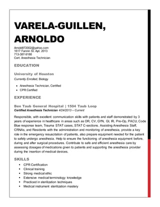 Arnold Varela Resume | DOCX