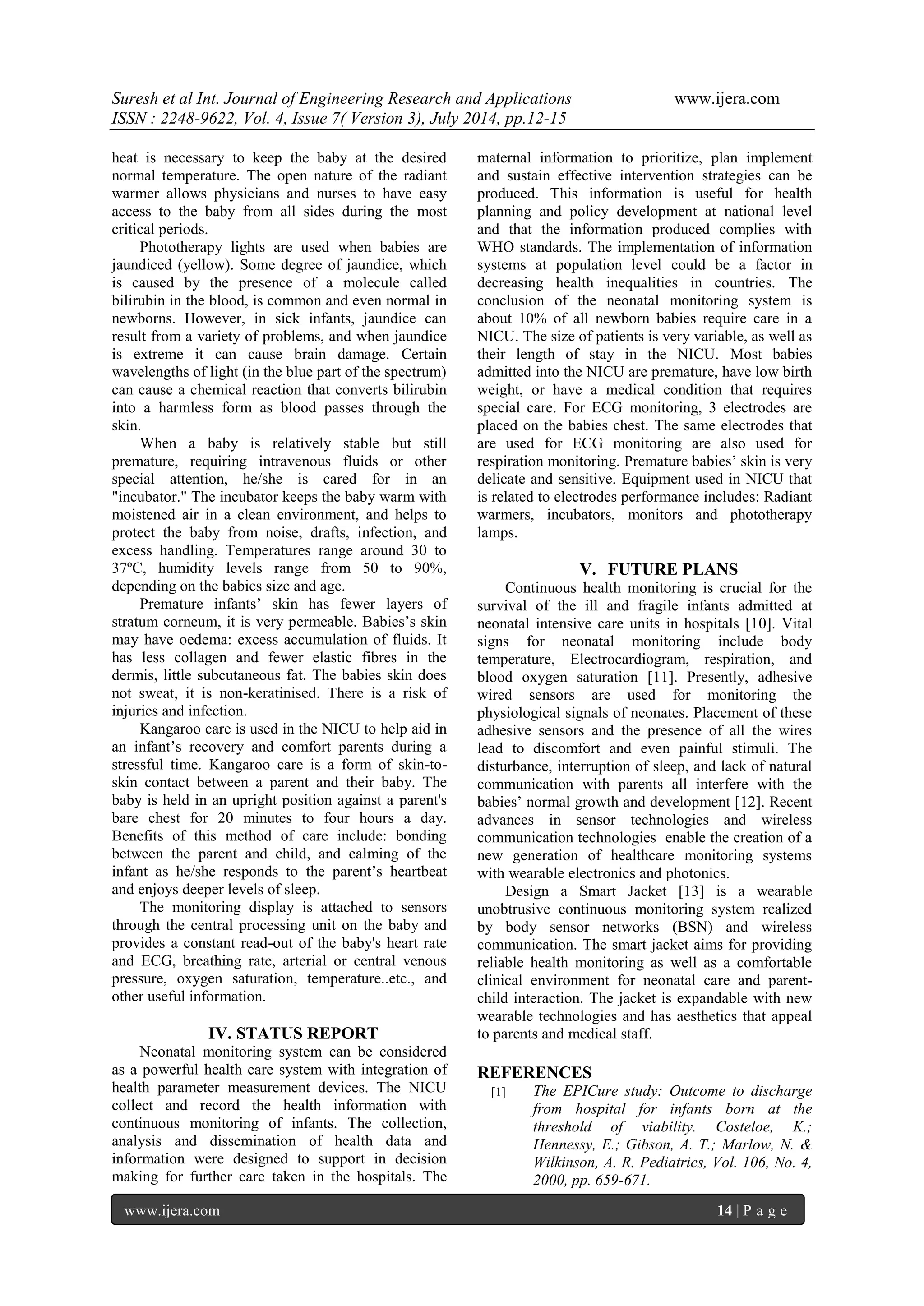 Neonatal Monitoring System | PDF