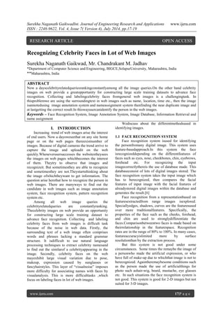 Recognizing Celebrity Faces in Lot of Web Images | PDF | Web Development | Internet