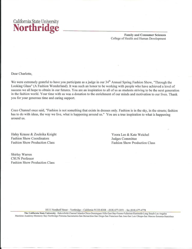 Northridge Letter | PDF