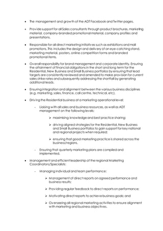 National Lead Generation Manager experience | PDF