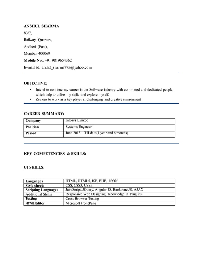 Anshul Sharma Resume | PDF