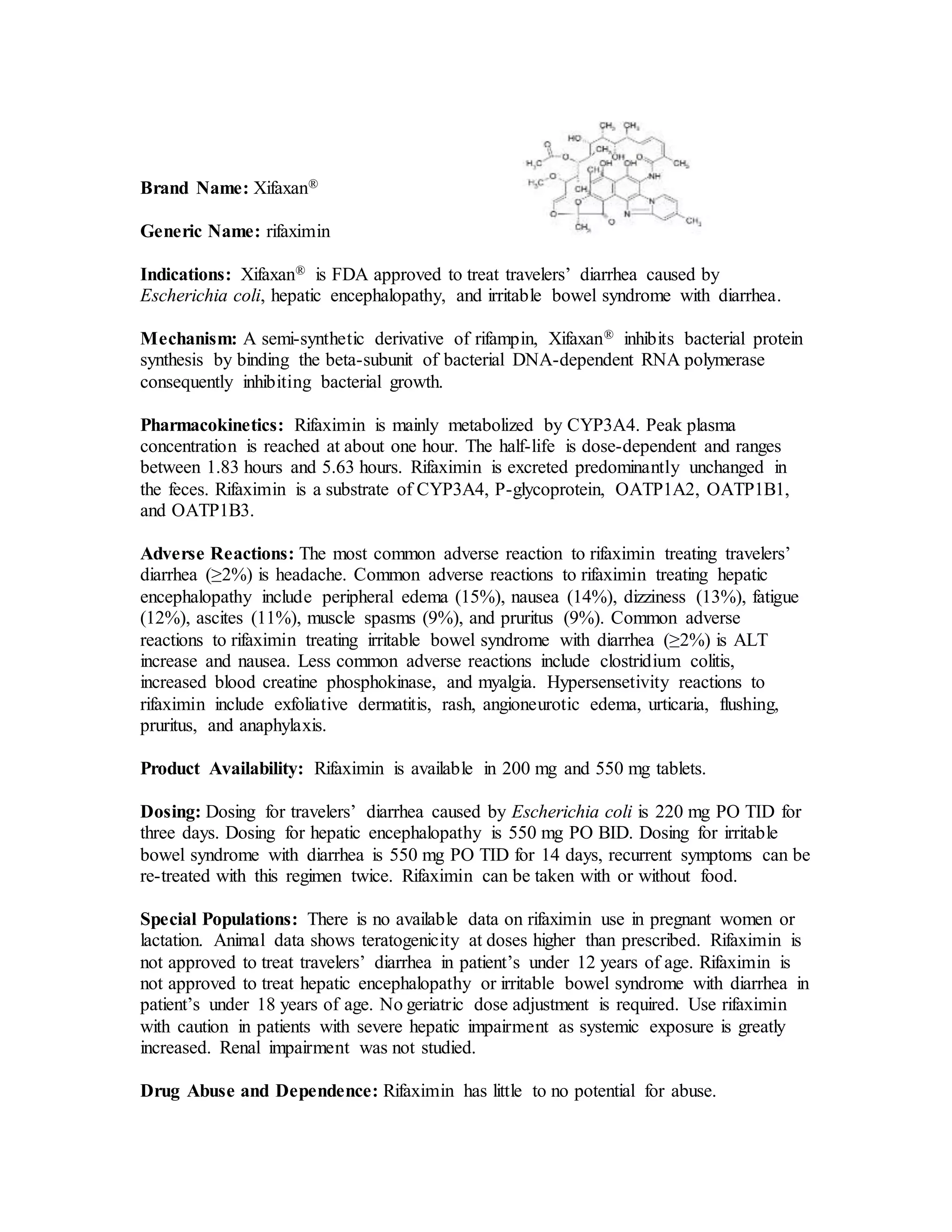 Xifaxin handout | DOCX