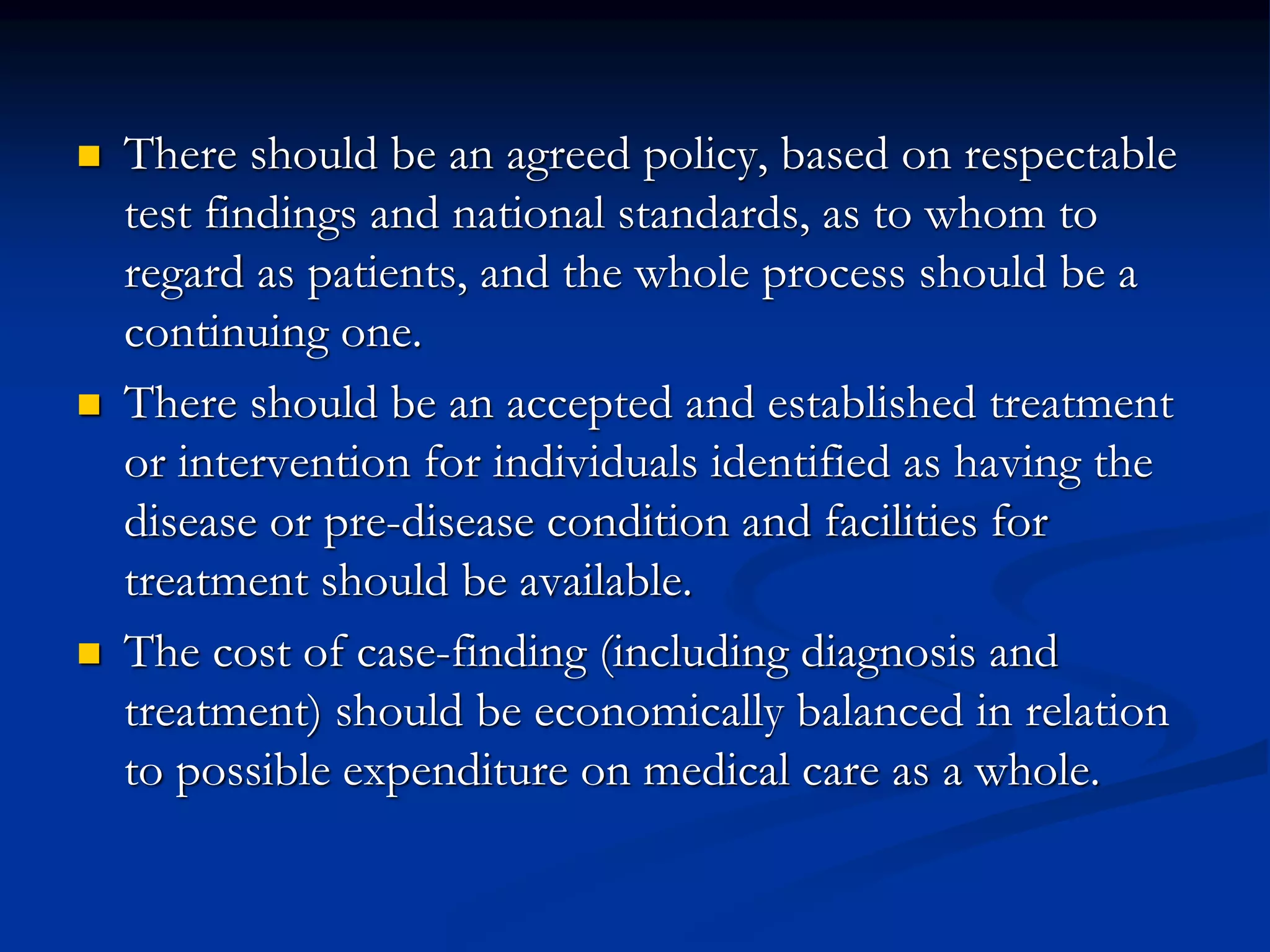 C04 P02 CRITERIA FOR SCREENING TESTS.ppt | Pregnancy | Reproductive Health