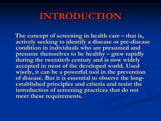 C04 P02 CRITERIA FOR SCREENING TESTS.ppt | Pregnancy | Reproductive Health
